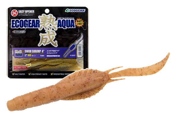 JUKUSEI AQUA Swim Shrimp 4.0inch (AGED AQUA) - ECOGEAR – MINAMI